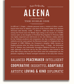 Aleena | Name Art Print – Name Stories