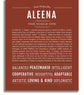 Aleena Personalized Name Meaning Art Prints – Name Stories