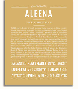 Aleena | Name Art Print – Name Stories