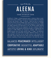 Aleena | Name Art Print – Name Stories