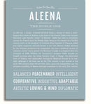 Aleena | Name Art Print – Name Stories