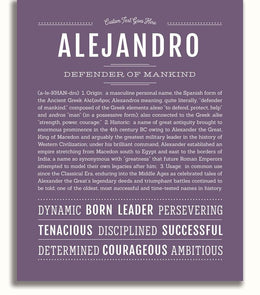 Alejandro Personalized Name Meaning Art Prints – Name Stories