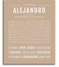 Alejandro Personalized Name Meaning Art Prints – Name Stories