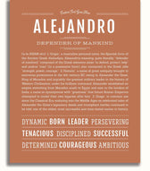 Alejandro Personalized Name Meaning Art Prints – Name Stories