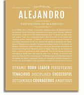 Alejandro Personalized Name Meaning Art Prints – Name Stories