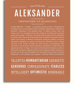 Aleksander | Name Art Print – Name Stories
