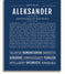 Aleksander Personalized Name Meaning Art Prints – Name Stories