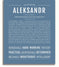 Aleksandr Personalized Name Meaning Art Prints – Name Stories