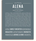 Alena Personalized Name Meaning Art Prints – Name Stories