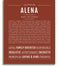 Alena Personalized Name Meaning Art Prints – Name Stories