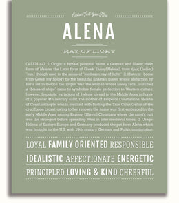 Alena Personalized Name Meaning Art Prints – Name Stories