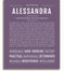Alessandra Personalized Name Meaning Art Prints – Name Stories