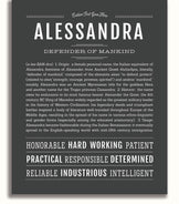 Alessandra Personalized Name Meaning Art Prints – Name Stories