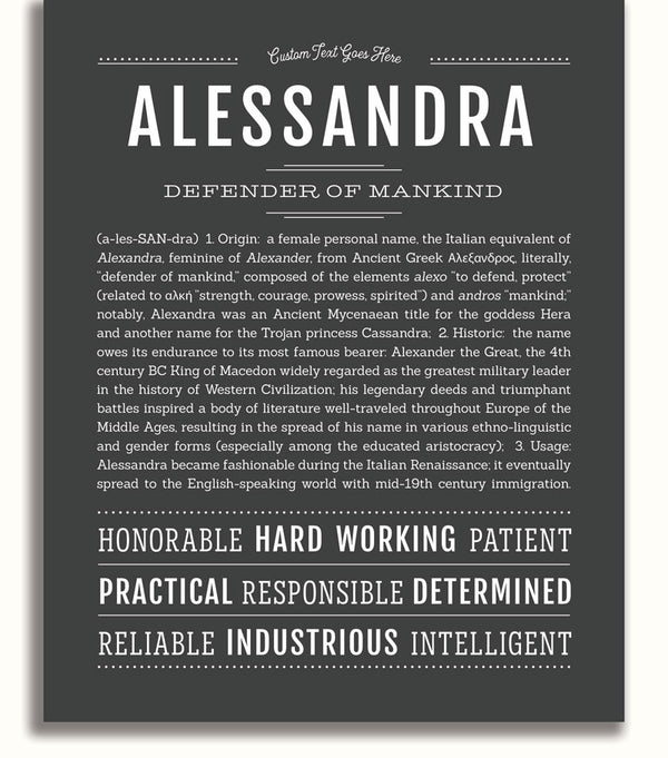 Alessandra | Name Art Print - Personalized Custom Gifts – Name Stories