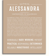 Alessandra Personalized Name Meaning Art Prints – Name Stories