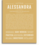Alessandra Personalized Name Meaning Art Prints – Name Stories
