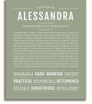 Alessandra Personalized Name Meaning Art Prints – Name Stories