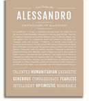 Alessandro Personalized Name Meaning Art Prints – Name Stories