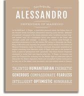 Alessandro Personalized Name Meaning Art Prints – Name Stories