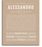 Alessandro Personalized Name Meaning Art Prints – Name Stories