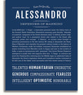 Alessandro Personalized Name Meaning Art Prints – Name Stories