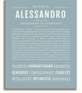 Alessandro Personalized Name Meaning Art Prints – Name Stories