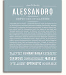 Alessandro Personalized Name Meaning Art Prints – Name Stories