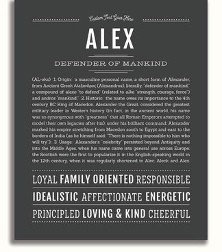 Alex (male) | Name Art Print – Name Stories