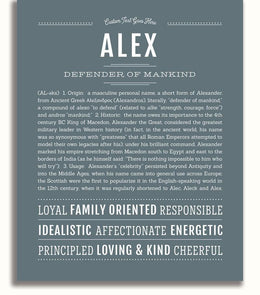 Alex (male) | Name Art Print – Name Stories
