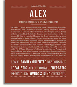 Alex (male) | Name Art Print – Name Stories