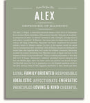 Alex Personalized Name Meaning Art Prints – Name Stories