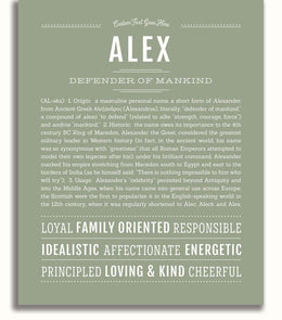 Alex (male) | Name Art Print – Name Stories