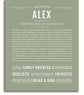 Alex Personalized Name Meaning Art Prints – Name Stories
