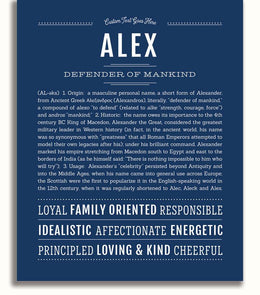 Alex (male) | Name Art Print – Name Stories