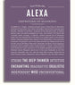 Alexa Personalized Name Meaning Art Prints – Name Stories