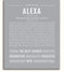 Alexa Personalized Name Meaning Art Prints – Name Stories