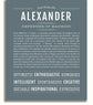 Alexander Personalized Name Meaning Art Prints – Name Stories