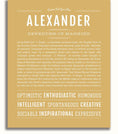 Alexander Personalized Name Meaning Art Prints – Name Stories