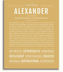 Alexander Personalized Name Meaning Art Prints – Name Stories
