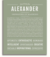 Alexander Personalized Name Meaning Art Prints – Name Stories