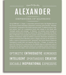 Alexander Personalized Name Meaning Art Prints – Name Stories