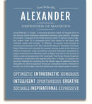 Alexander Personalized Name Meaning Art Prints – Name Stories