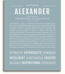 Alexander Personalized Name Meaning Art Prints – Name Stories