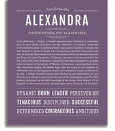 Alexandra Personalized Name Meaning Art Prints – Name Stories