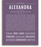 Alexandra Personalized Name Meaning Art Prints – Name Stories