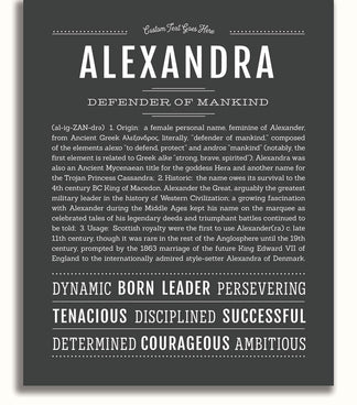 Alexandra Personalized Name Meaning Art Prints – Name Stories
