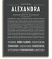 Alexandra Personalized Name Meaning Art Prints – Name Stories