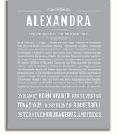 Alexandra Personalized Name Meaning Art Prints – Name Stories