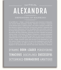 Alexandra Personalized Name Meaning Art Prints – Name Stories