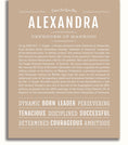 Alexandra Personalized Name Meaning Art Prints – Name Stories